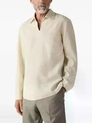 Zegna Oasi Lino Polo Shirt - Neutrals
