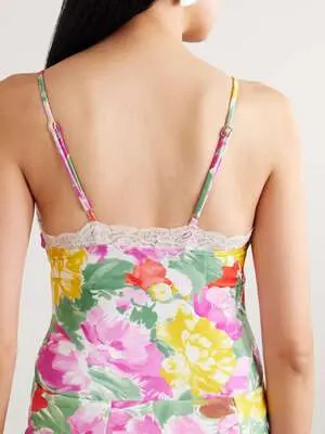 Chloé Lace-trimmed Floral-print Swimsuit - Multi