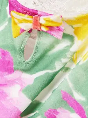 Chloé Lace-trimmed Floral-print Swimsuit - Multi