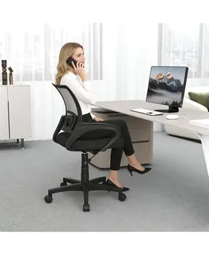 SLICKBLUE Mid Back Office Chair Mesh Ergonomic Lumbar Support