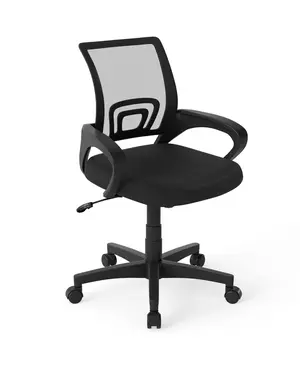 SLICKBLUE Mid Back Office Chair Mesh Ergonomic Lumbar Support - Black
