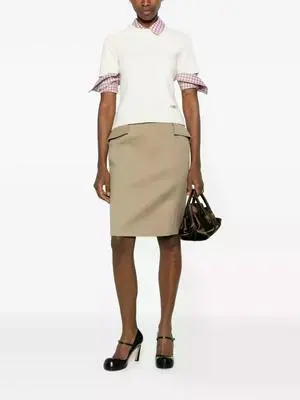 N°21 Front-pocket Mini Skirt - Neutrals