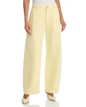 FRAME The Bow Cargo High-rise Barrel Jeans - Lemon