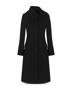 Emporio Armani Tricot Effect Coat With Detachable Collar