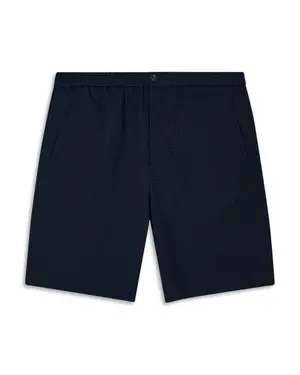 Emporio Armani Regular Fit Seersucker Bermuda Shorts - Dark Navy