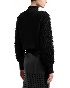 Emporio Armani Mock Neck Boucle Sweater