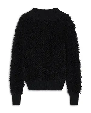Emporio Armani Mock Neck Boucle Sweater