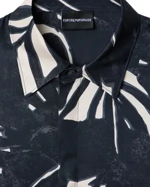 Emporio Armani Comfort Fit Leaf Print Shirt