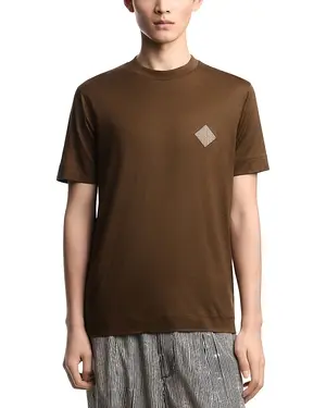 Emporio Armani Regular Fit Crewneck Logo T-shirt - Brown