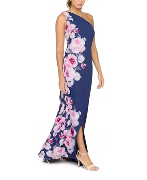 KAY UNGER Carissa One-shoulder Gown