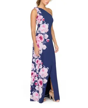 KAY UNGER Carissa One-shoulder Gown