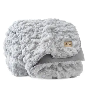 UGG Shira Textured Sherpa Throw Blanket Stone