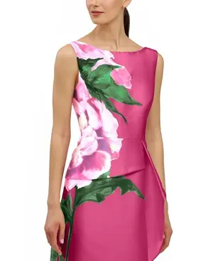 KAY UNGER Luciana Column Gown - Rose Bud