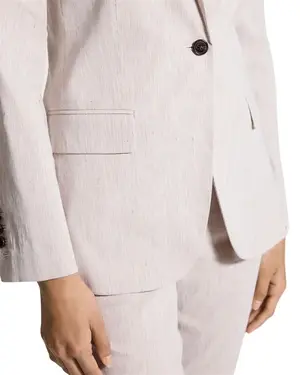 Theory Notched Lapel Staple Blazer - Cognac Multi