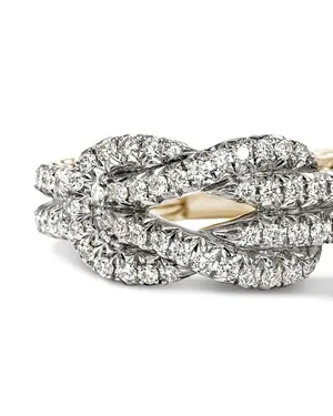 John Hardy 14k Yellow & White Love Knot Diamond Ring - Gold