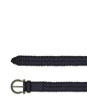 FERRAGAMO Horseshoe Buckle Foulard Belt - New Navy