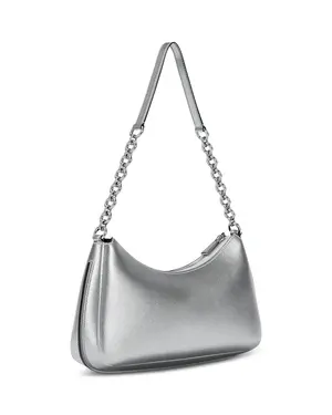 Michael Kors Nolita Medium Metallic Leather Pouchette - Silver