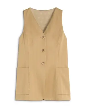 Max Mara Mxmfalla Single Breasted Gilet - Desert