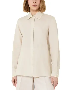 Max Mara Linen Button Down Shirt - Beige