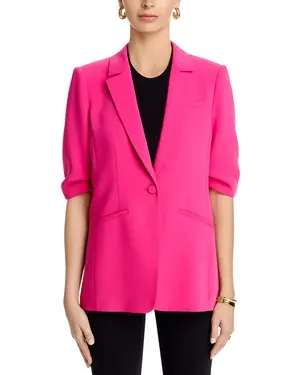 Cinq À Sept Short Sleeve Khloe Blazer - Beetroot Purple