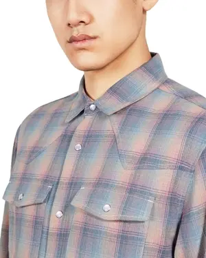 PLEASURES Sender Relaxed Fit Plaid Shirt