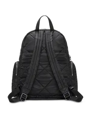 Mz Wallace Madison Extra Large Quilted Nylon Backpack - Black/black
