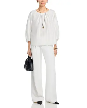Lafayette 148 New York Oversized Blouse With Blouson Sleeves