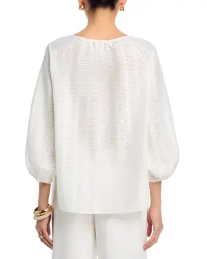 Lafayette 148 New York Oversized Blouse With Blouson Sleeves