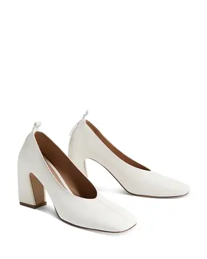 Bottega Veneta Allegra Leather Pumps - Ivory