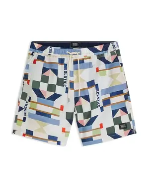 Scotch & Soda Printed Drawstring Swim Shorts