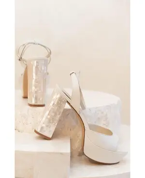 FREYA ROSE Margot Platform Heel Sandal - Ivory