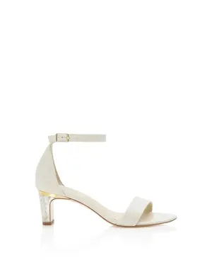 FREYA ROSE Ankle Strap Kitten Heel Sandal - Ivory