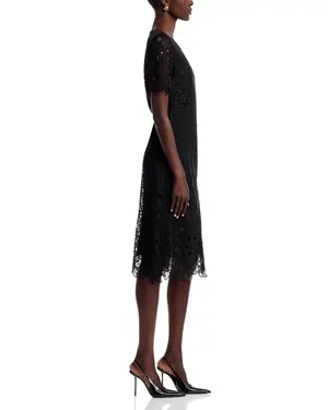 Misook Woven Mixed Media Midi Dress