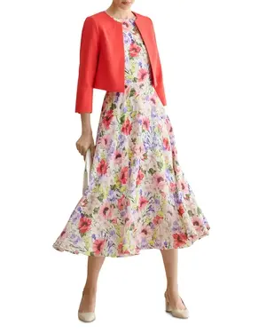 HOBBS LONDON Petite Carly Floral Dress - Ivory/multi