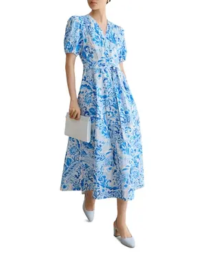 HOBBS LONDON Libby Midi Dress - Blue Multi