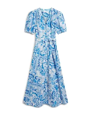 HOBBS LONDON Libby Midi Dress - Blue Multi