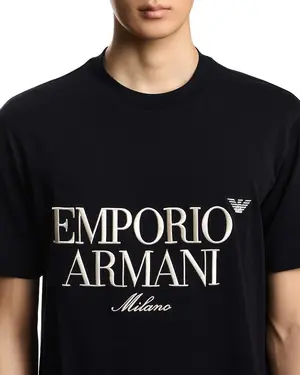Emporio Armani Logo Tee - Solid Blue