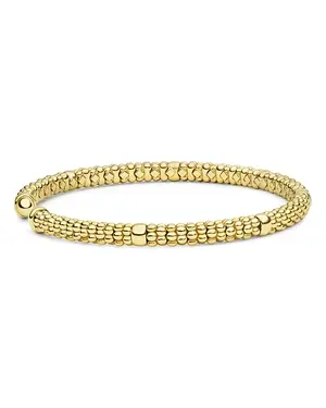 Lagos 18k Yellow Signature Caviar Beaded Versa Torque Cuff Bracelet