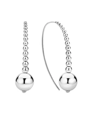 Lagos Sterling Caviar Bubbly Graduated Bead Threader Earrings - Silver