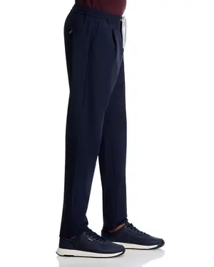 PT TORINO Kinetic Jersey Pleat Drawstring Jogger Pants - Navy