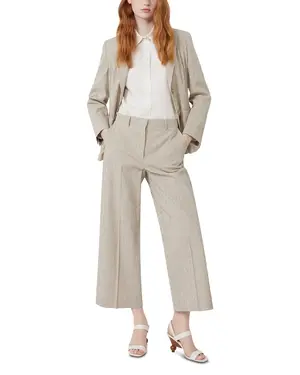 Max Mara Tailored Cotton Linen Blend Pants - Sand