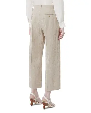Max Mara Tailored Cotton Linen Blend Pants - Sand