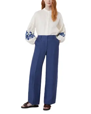 Max Mara Linen Trousers - Navy