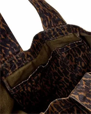 ALLSAINTS Izzy Leopard Print Denim Tote - Leopard Brown