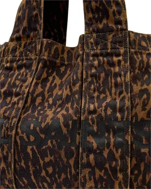 ALLSAINTS Izzy Leopard Print Denim Tote - Leopard Brown