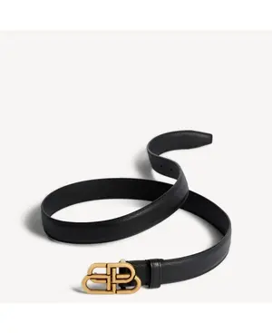 Balenciaga Bb Thin Belt - Black