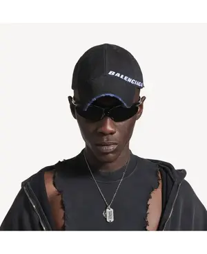Balenciaga Tilted Typo Cap - Black