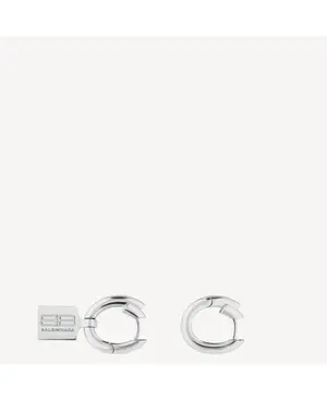 Balenciaga Saint-germain Tag Earrings - Shiny Silver