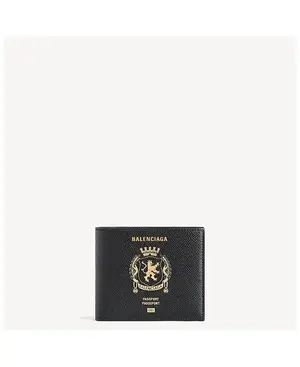 Balenciaga Passport Square Folded Wallet - Black