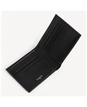 Balenciaga Passport Square Folded Wallet - Black